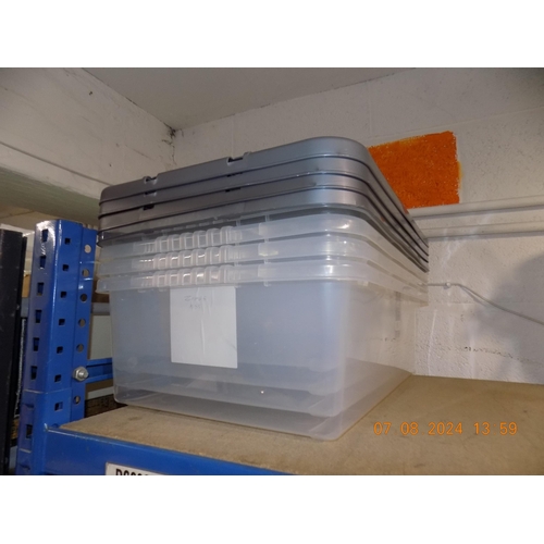 4 Lidded Storage Tubs