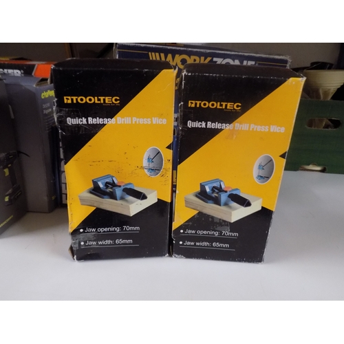 2 Boxed Tooltech Quick Release Drill Press Vices
