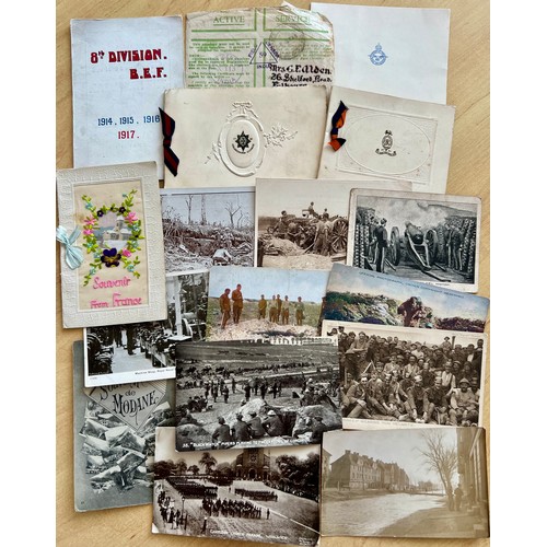 Postcard/Ephemera Lot of Genuine Early WW1 Greetings Cards and Military ...