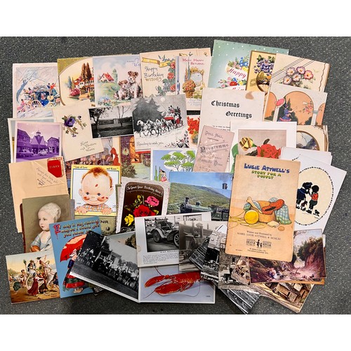 Selection of Original Postcard and Ephemera Lot. A Mix of Greetings ...