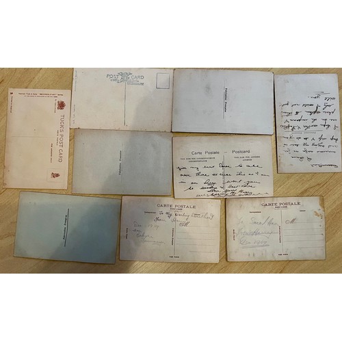 9 Genuine Silk Embroidered WWI Greeting Postcards