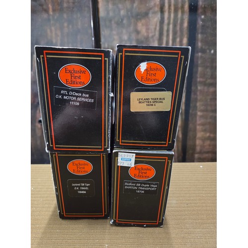 A selection of 4 Exclusive First Editions model buses, 1:76 scale ...