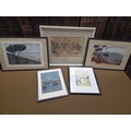 A selection of signed 1920's artwork