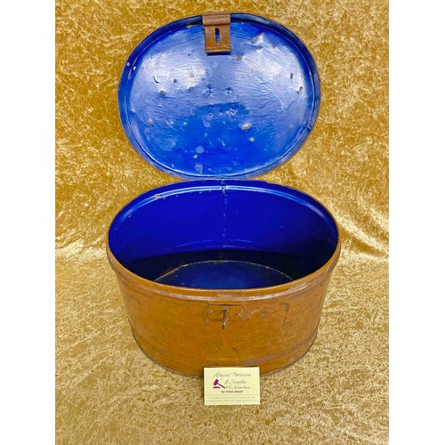 Victorian metal hat box