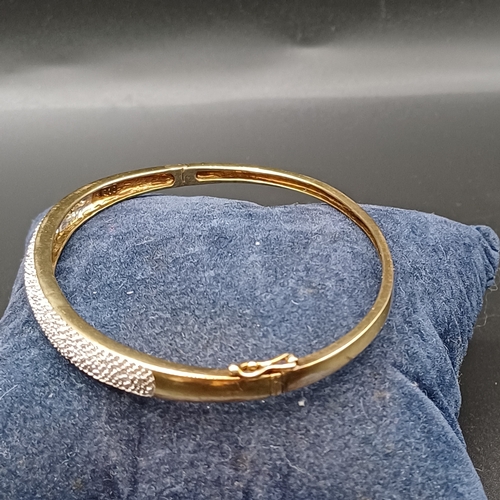 Diamond Crusted Bangle set in 9 carat yellow gold weighing 11g