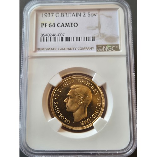 NGC PF63-PF65 1937 Gold proof 4-coin set struck for the Coronation of George VI. The set comprises f