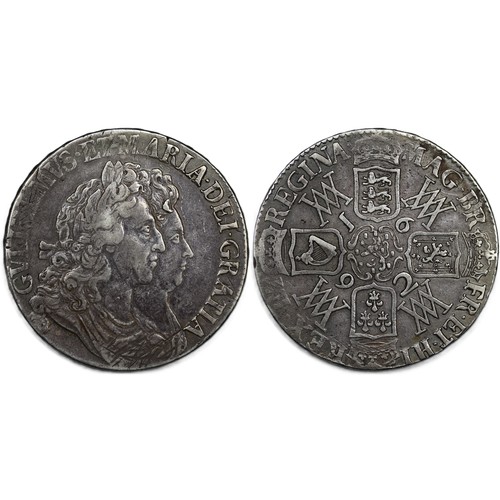 1692 Crown, William & Mary. Edge QVARTO. O. conjoined busts, R. crowned ...