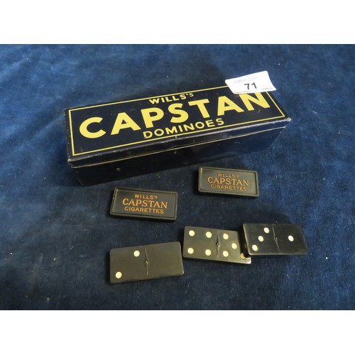 A set of Wills Capstan Dominoes in enamelled case.