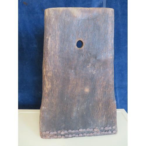 An antique primitive flax hetchel wood comb.