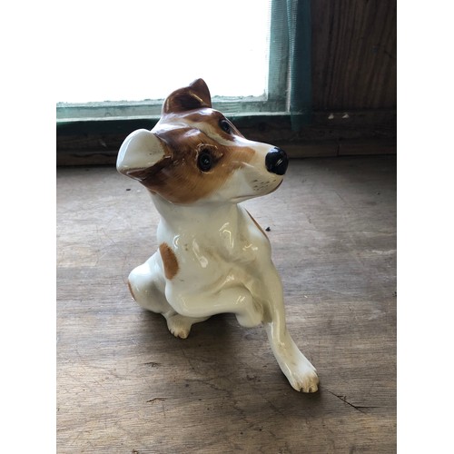 A pottery figure of a "Jack Russel"