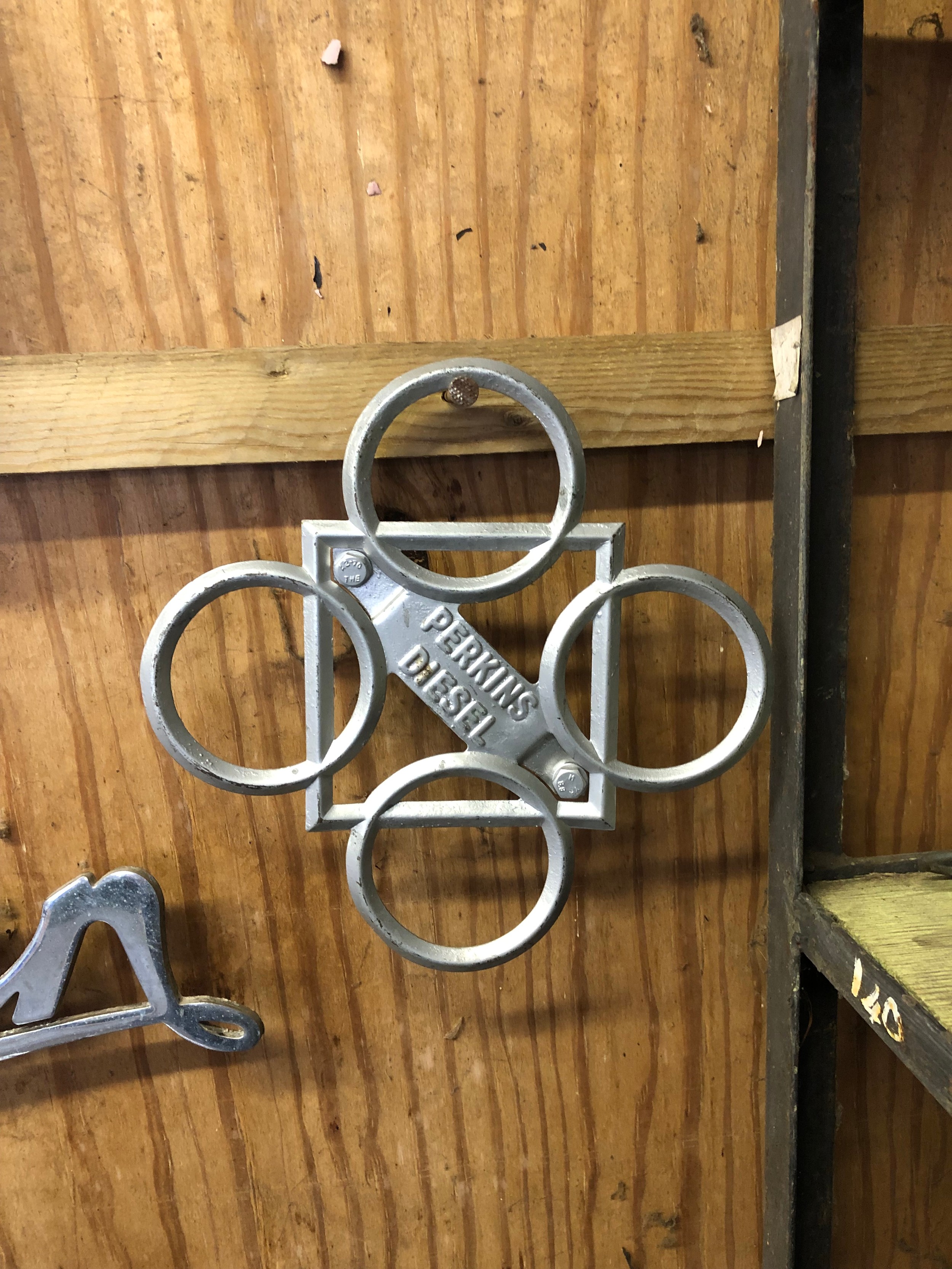 A aluminium "PERKINS DIESEL" Badge 20cm x 20cm