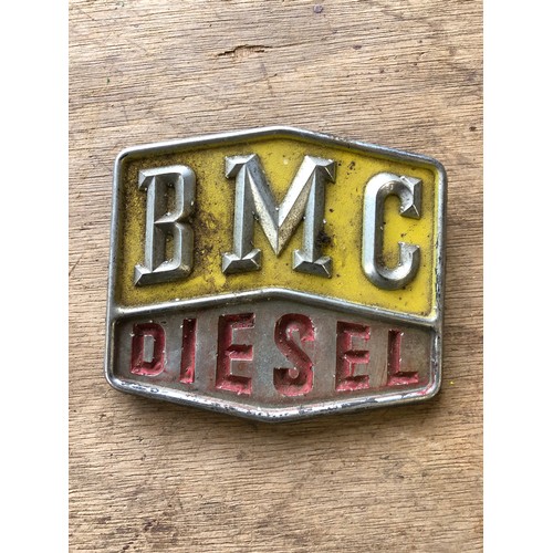 A vintage "BMC Diesel" badge