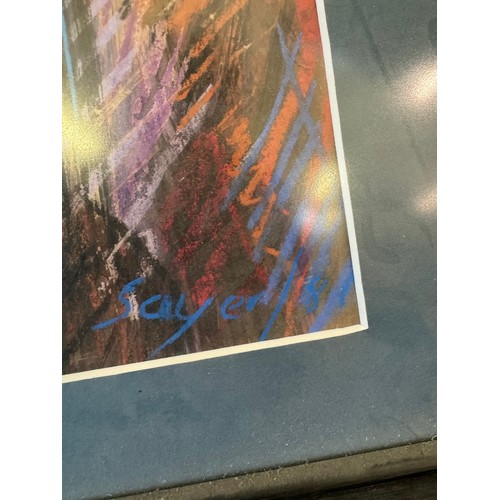 A framed mixed media picture titled 'Reclining nude' by Derrick Latimer ...