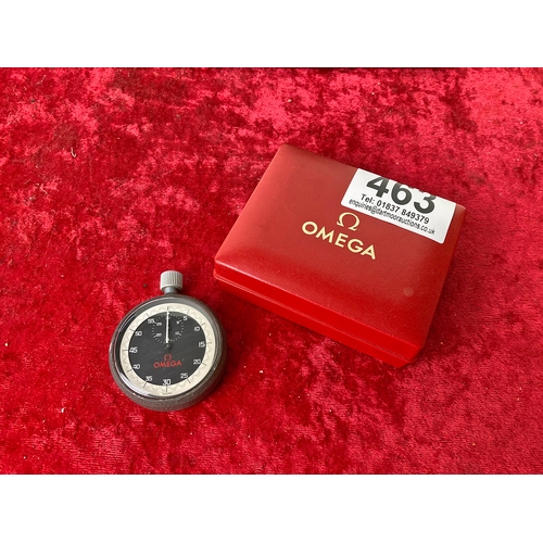 Wind-up Omega stopwatch in original box, in working order