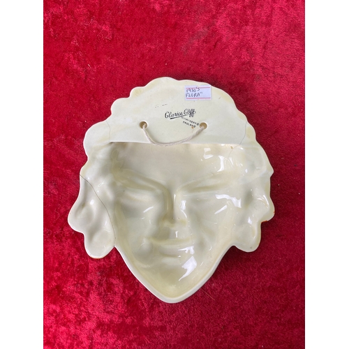 Clarice Cliff 1930's art deco Flora wall face mask. Excellent condition.