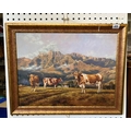 David Langmead, a fine quality oil painting on canvas of cows in ...
