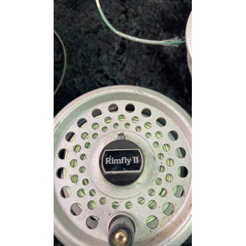 Three Rimfly II centrepin fly fishing reels along with a Shakespeare ...