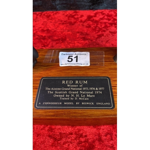 Beswick Connoisseur Red Rum model on wooden stand