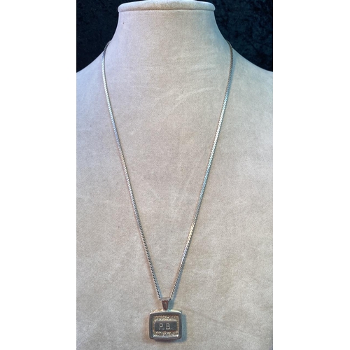 Hallmarked silver ‘1/2 ounce silver’ pendant on silver chain, 20.7g total