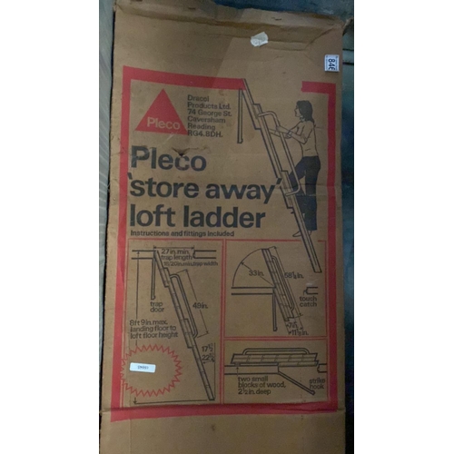 Pleco Store Away Loft Ladder in box, maximum floor to loft floor height ...