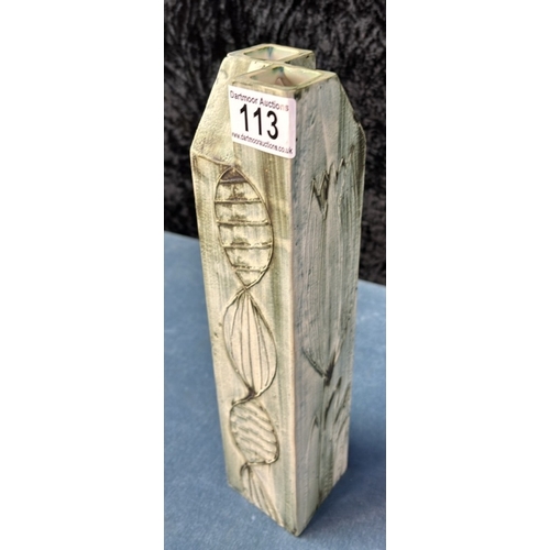 Carn Pottery Nancledra Penzance signed studio pottery vase decorated ...