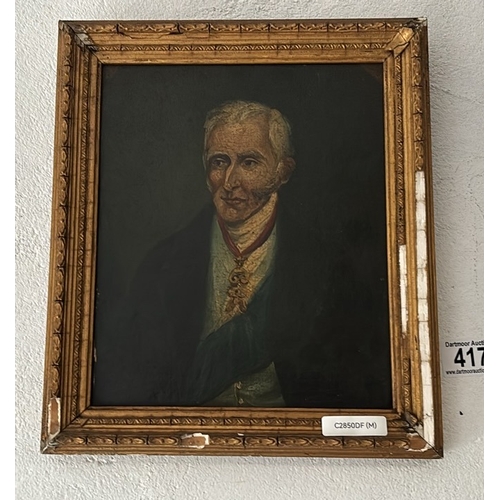 Oil on board portrait of The Duke of Wellington (Arthur Wellesley 1769 ...