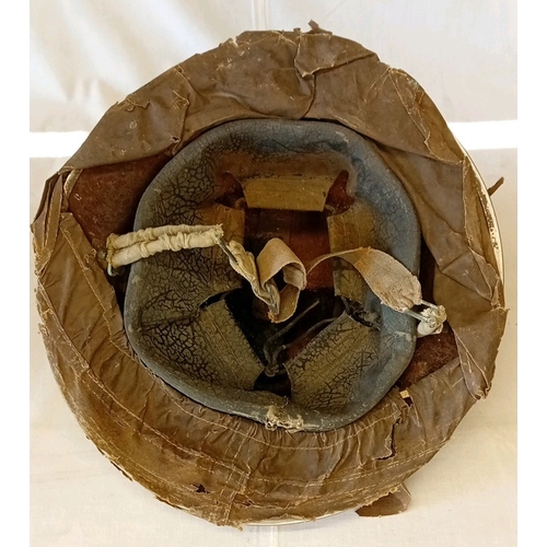 Red ww2 steel helmet with remains of blitz period vesticant gas ...