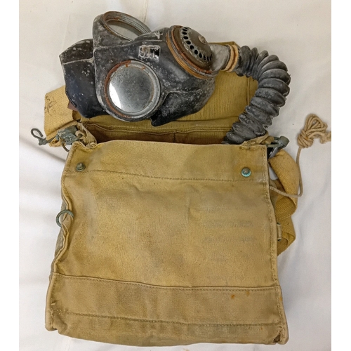 WW2 British service respirator in haversack.