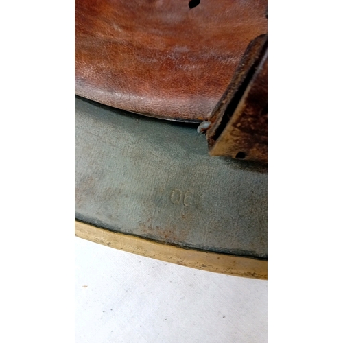WW2 German helmet, late war bare metal interior, exterior in sand ...