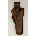 US Colt revolver holster, brown leather, right side, right draw.