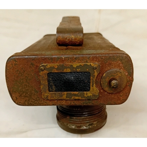 WW1 Electric trench signal lamp with morse key and cable, lamp face has ...