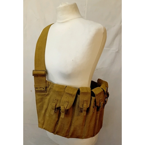 WW2 P37 webbing Airborne, commando 7 pocket Sten gun magazine bandolier ...
