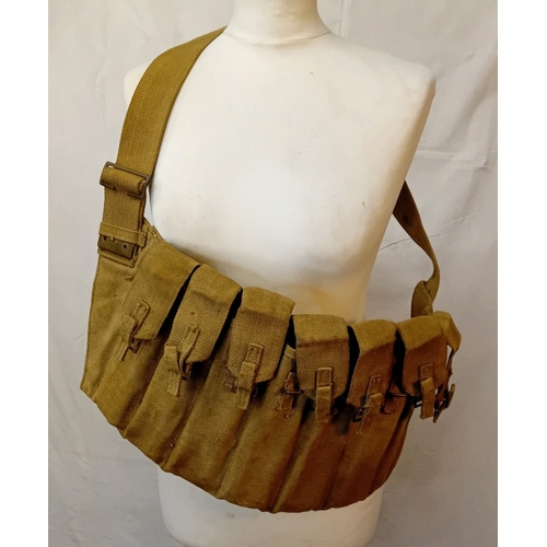 WW2 P37 webbing Airborne, commando 7 pocket Sten gun magazine bandolier ...