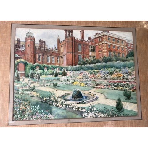 Pair of lovely well executed watercolour paintings of Hampton Court ...