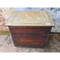 Brass topped wooden fireside storage box. Perfect for kindling and/or a ...