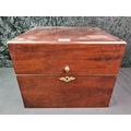 Large mahogany box with sectioned lined interior. Brass fittings. No ...