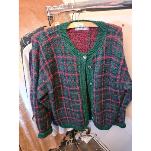 Six Vintage woollen cardigans including EWM and Pachamama.