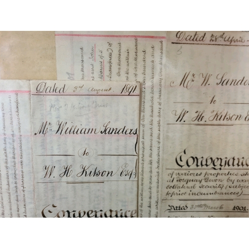 A fascinating collection of conveyancing Indentures on parchment and ...