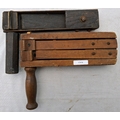 WW2 pair of ARP gas alarm rattles, one of steel construction.