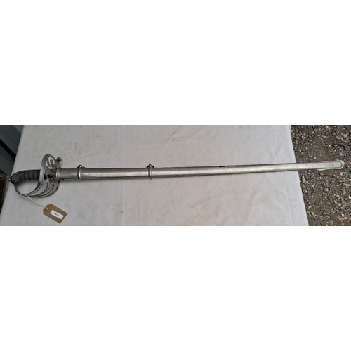 British 1895 pattern, Rifle Volunteers sword. VR. Notched blade from ...