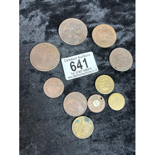 Collection of 18th and 19th Century coin tokens including British ...
