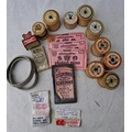 WW2 Homefront, cotton reels, pin and needle packets, CC41 Labels etc