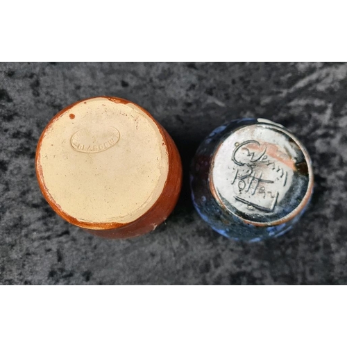 Five studio pottery pots. Possil Pottery Glasgow small salt glazed vase ...