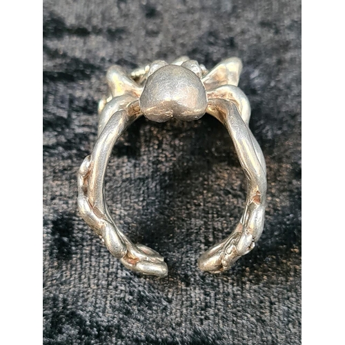 Tentacle-tastic silver octopus / kraken statement ring, approx size S ...