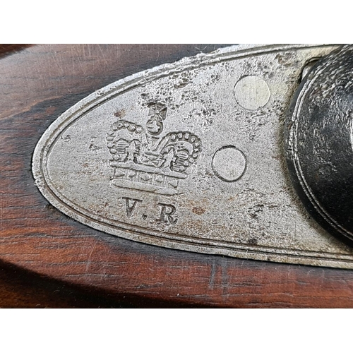 Two band Enfield artillery carbine. Previously crudely blocked rifled ...