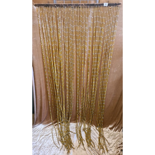 Swish-tastic 1960s/70s beaded door curtain with wooden hanging rod ...