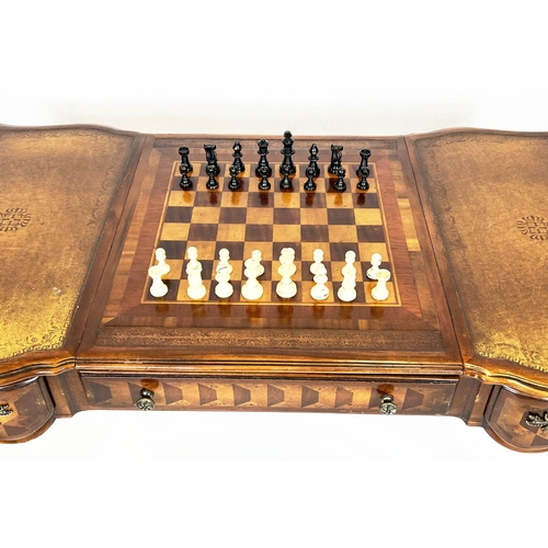 THEODORE ALEXANDER GAMES TABLE/DESK, Louis XV design with leather top ...