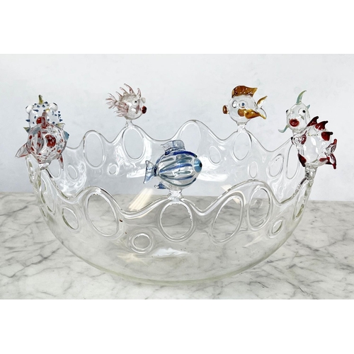 MASSIMO LUNARDON FOR DIOR, a glass bowl with seven multi coloured glass ...