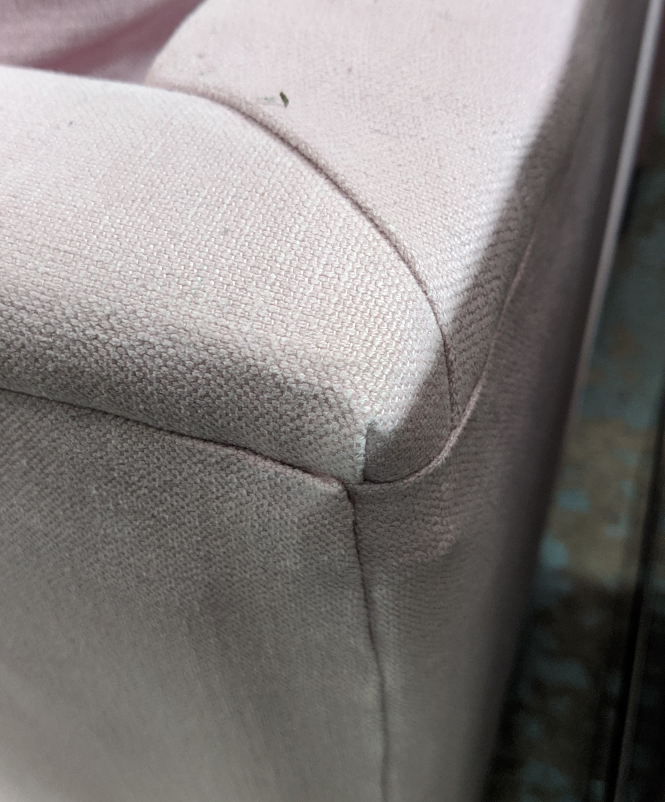 CAMERICH CRESCENT CORNER SOFA, in a pink fabric, approx 190cm deep by ...