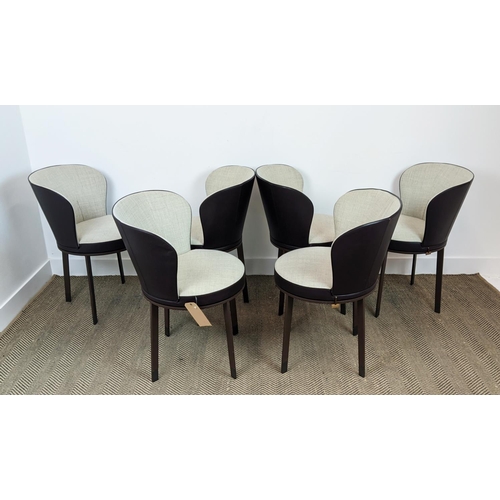 GIORGETTI ODE DINING CHAIRS, by Chi Wing Lo, a set of six, with swivel ...